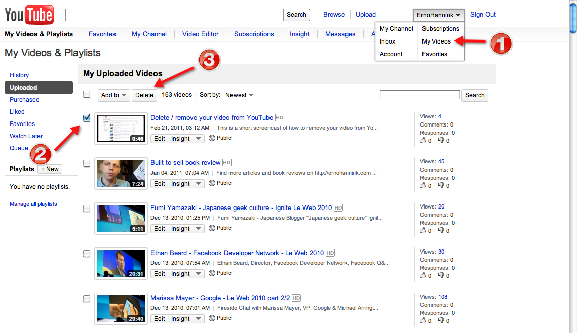 Remove A Video From YouTube Erno Hannink